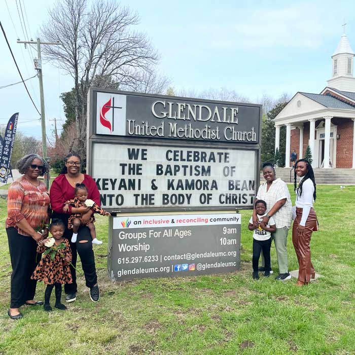 Baptism of Keyani and Kamora Bean at Glendale UMC - Nashville